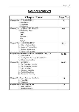 Online Shop Project Report | DOCX