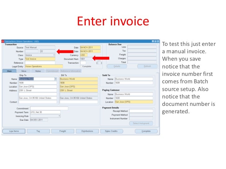 Transaction Numbering in Oracle Receivables