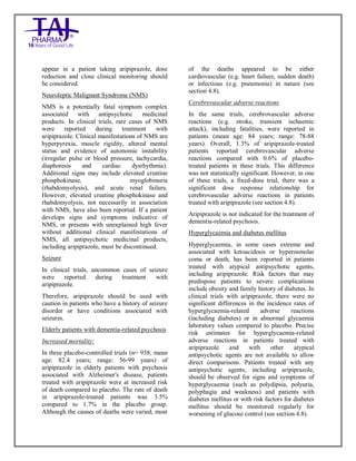 Aripiperazole Tablets SmPC Taj Pharmaceuticals | PDF