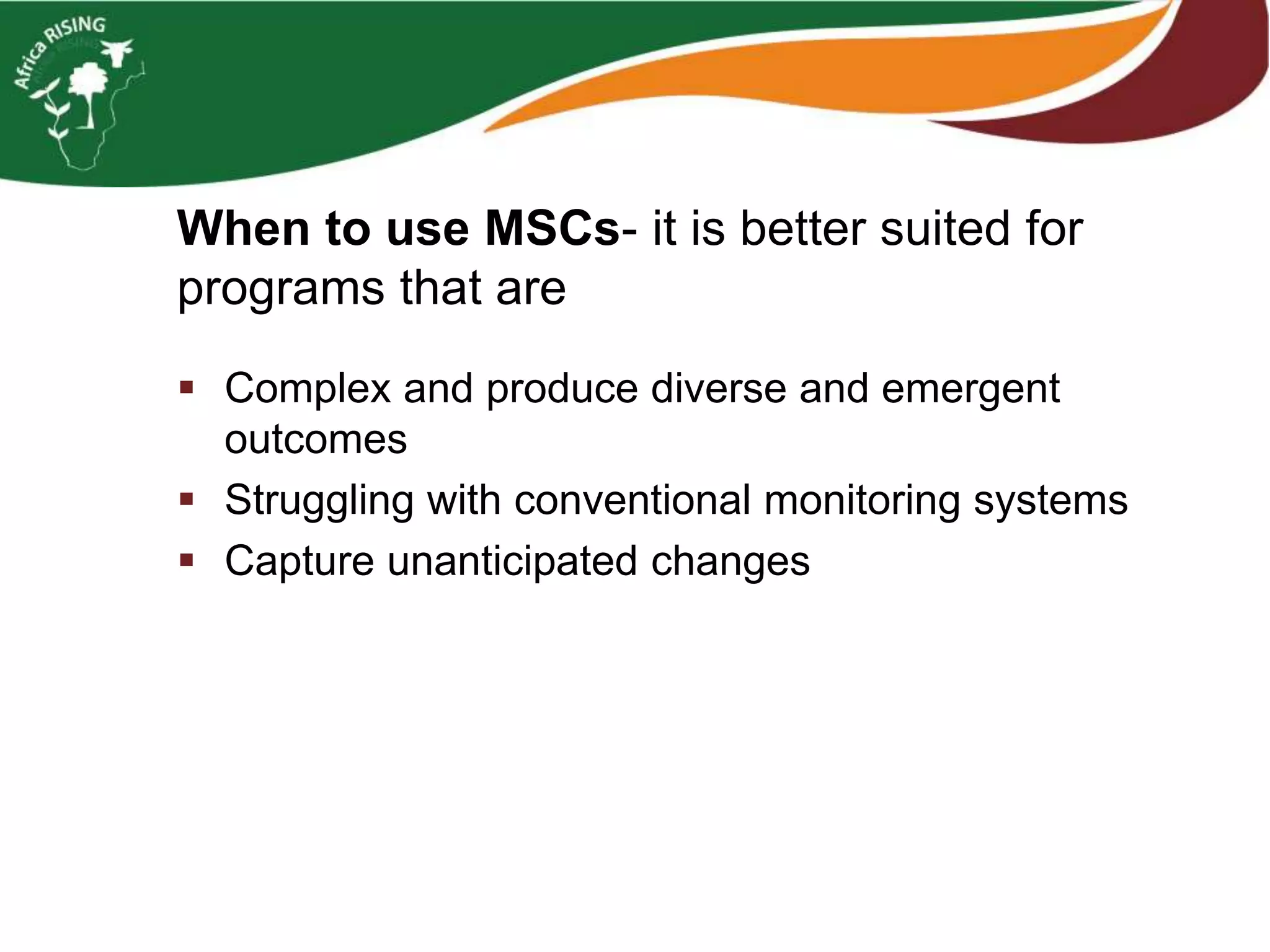 Most Significant Change (MSC) stories in the Africa RISING Ethiopia project | PPTX