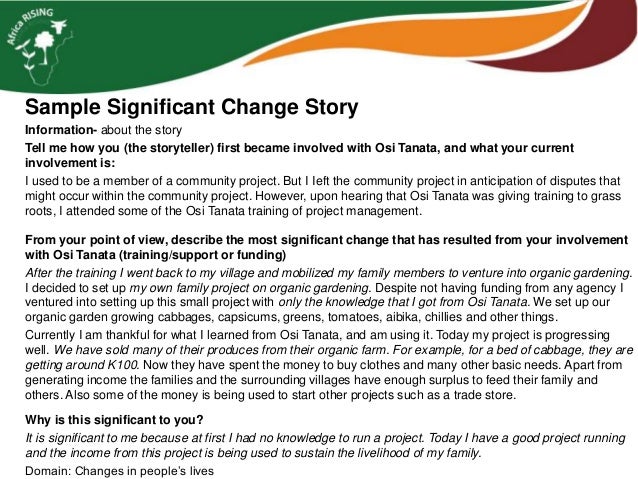 Most Significant Change (MSC) stories in the Africa RISING Ethiopia p…