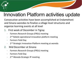 Updates on innovation platform activities in Africa RISING Ethiopia | PPT