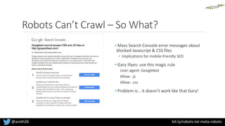 Meta & X Robots vs Robots.txt - Ari Roth at KahenaCon Advanced 2015 | PPT