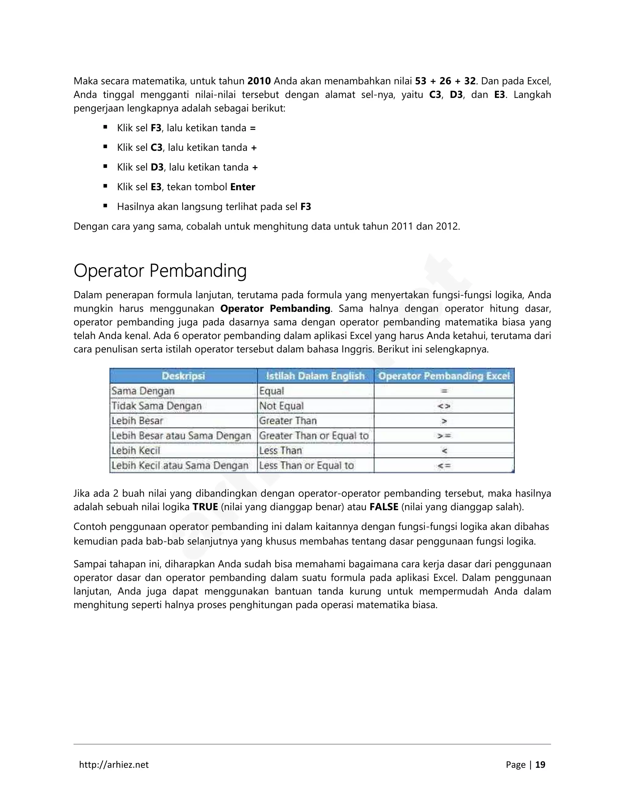 kumpulan formula- formual di excel komplit | PDF