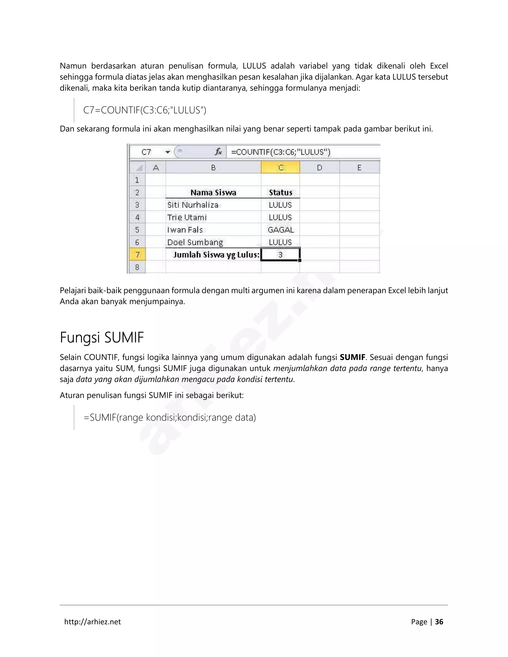 kumpulan formula- formual di excel komplit | PDF