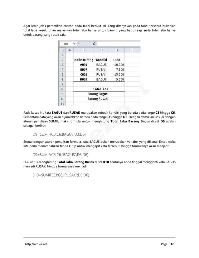 kumpulan formula- formual di excel komplit | PDF