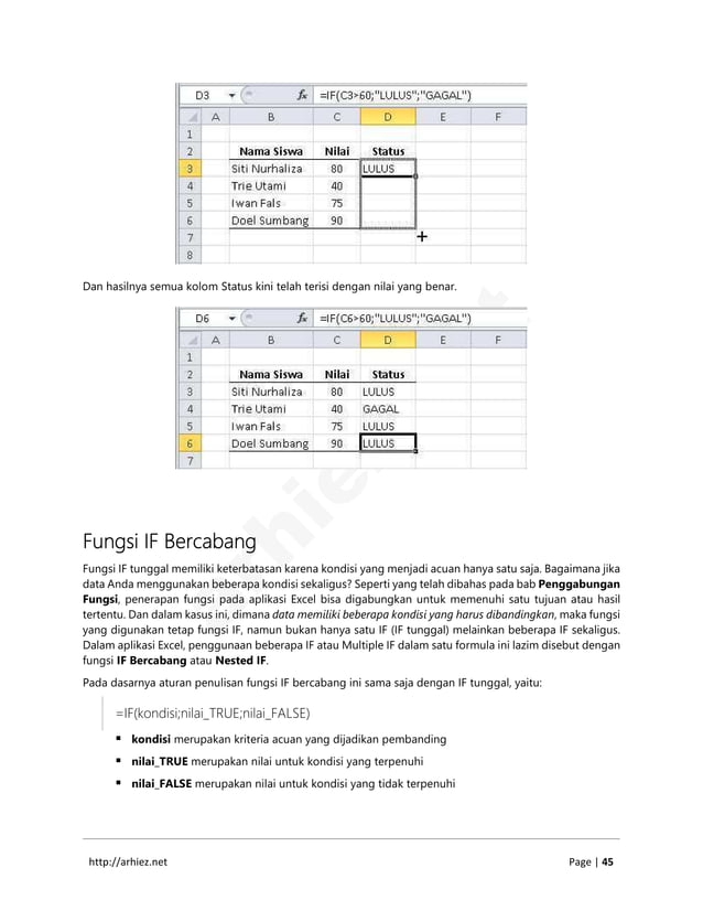 kumpulan formula- formual di excel komplit | PDF