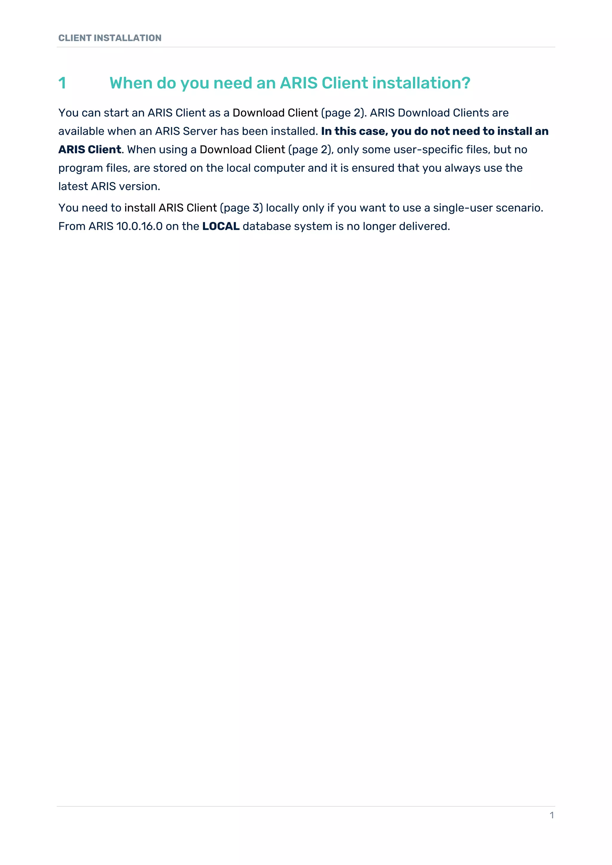 Aris client installation guide | PDF