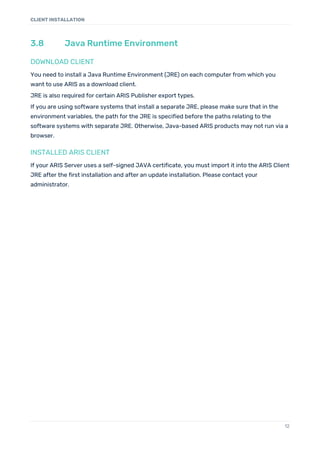 Aris client installation guide | PDF