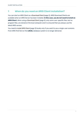 Aris client installation guide | PDF