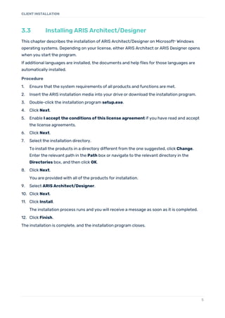 Aris client installation guide | PDF