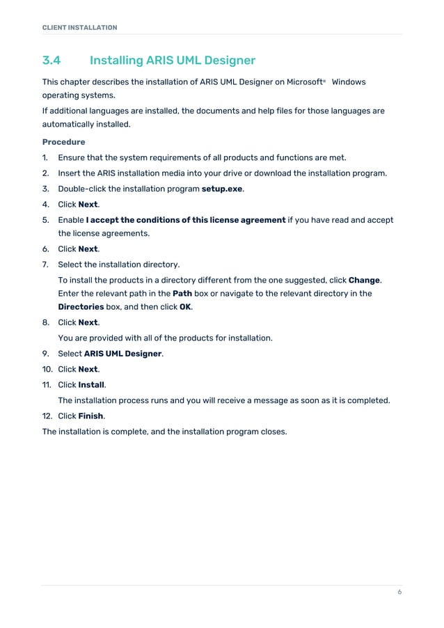 Aris client installation guide | PDF