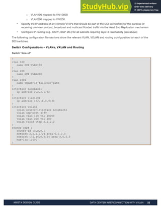 ARISTA DESIGN GUIDE Data Center Interconnection With VXLAN | PDF