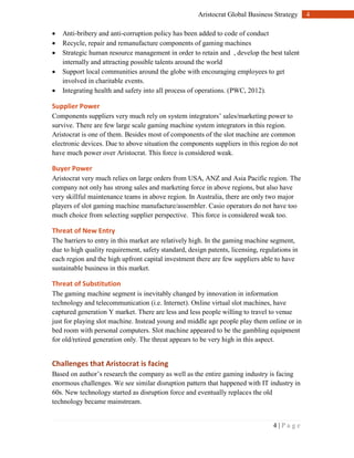 Aristocrat business strategy analysis | PDF