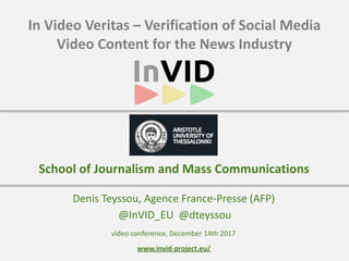 Presentation of the InVID Verification Plugin | PDF