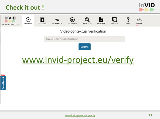 Presentation of the InVID Verification Plugin | PPT