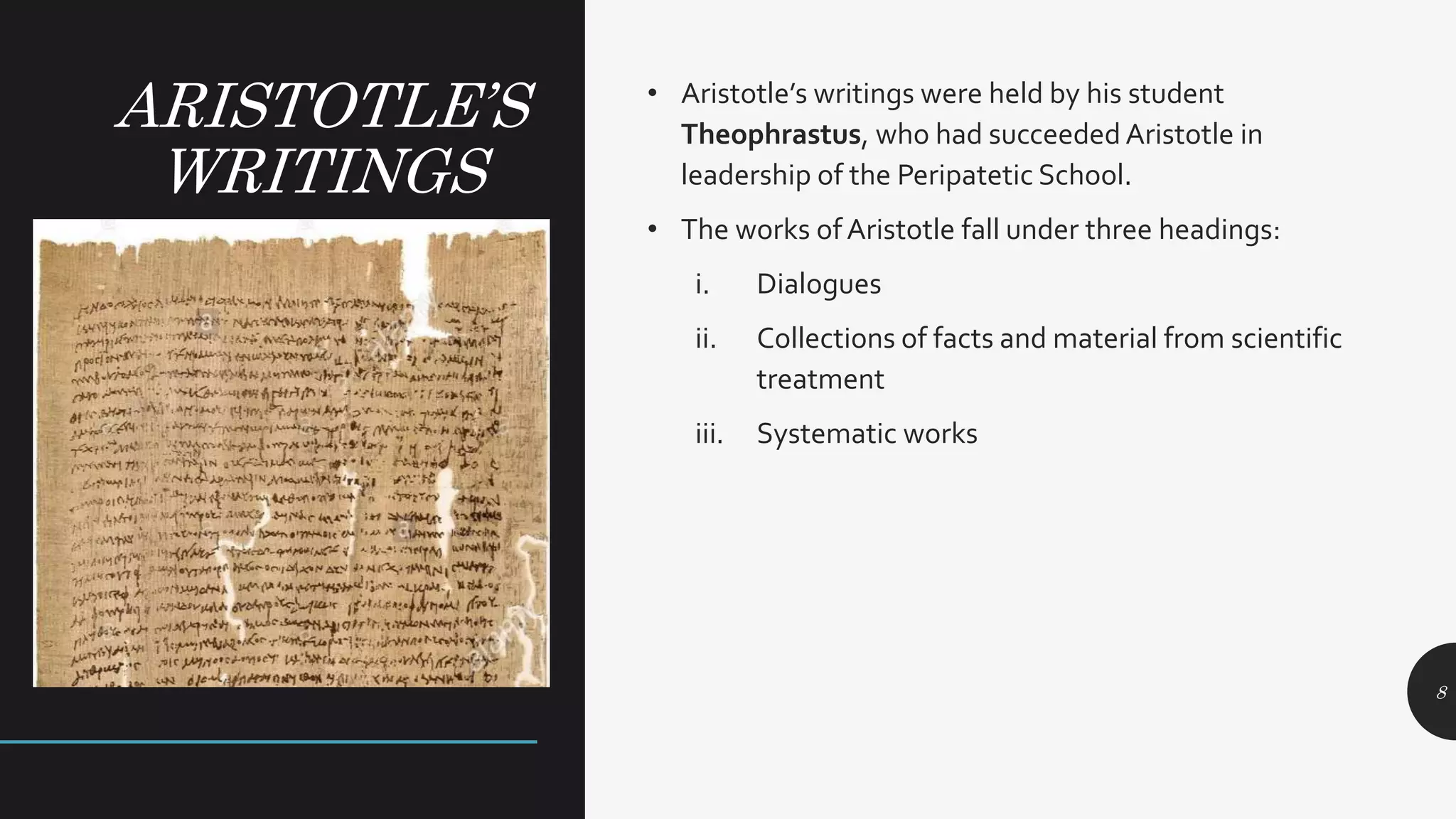 Aristotle's life and major contributions | PPTX