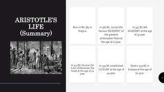 Aristotle's life and major contributions | PPTX