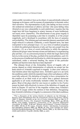 Aristotle, frye, and the theory of tragedy, by leon golden | PDF