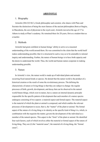 Aristotle homework | DOCX