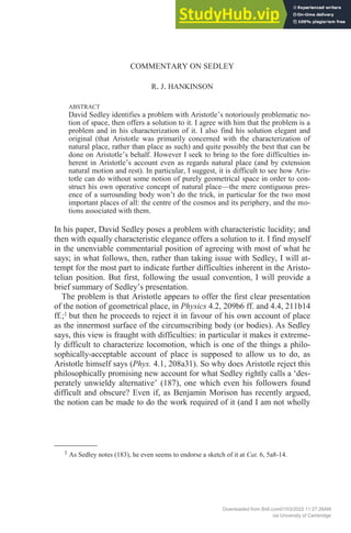 Aristotle On Place | PDF