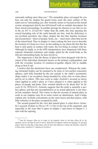Aristotle On Place | PDF