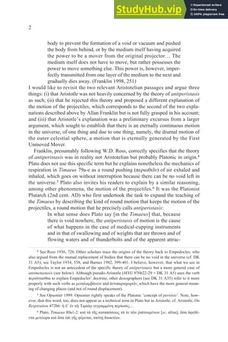 Aristotle On The Motion Of Projectiles A Reconsideration | PDF