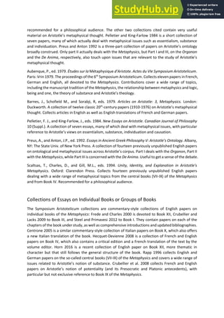 Aristotle S Metaphysics | PDF