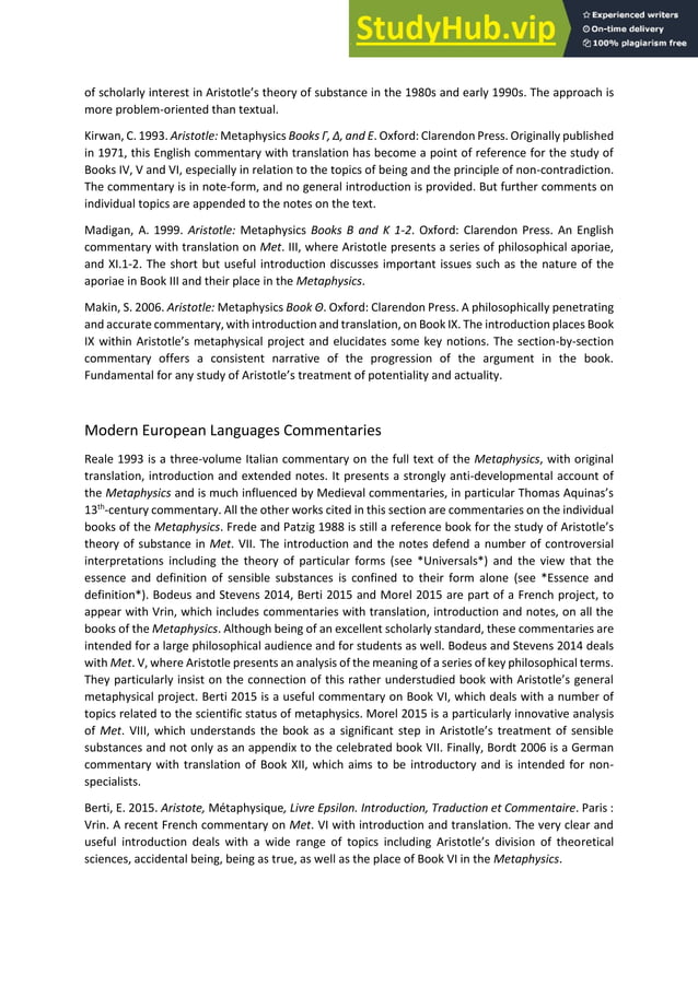 Aristotle S Metaphysics | PDF