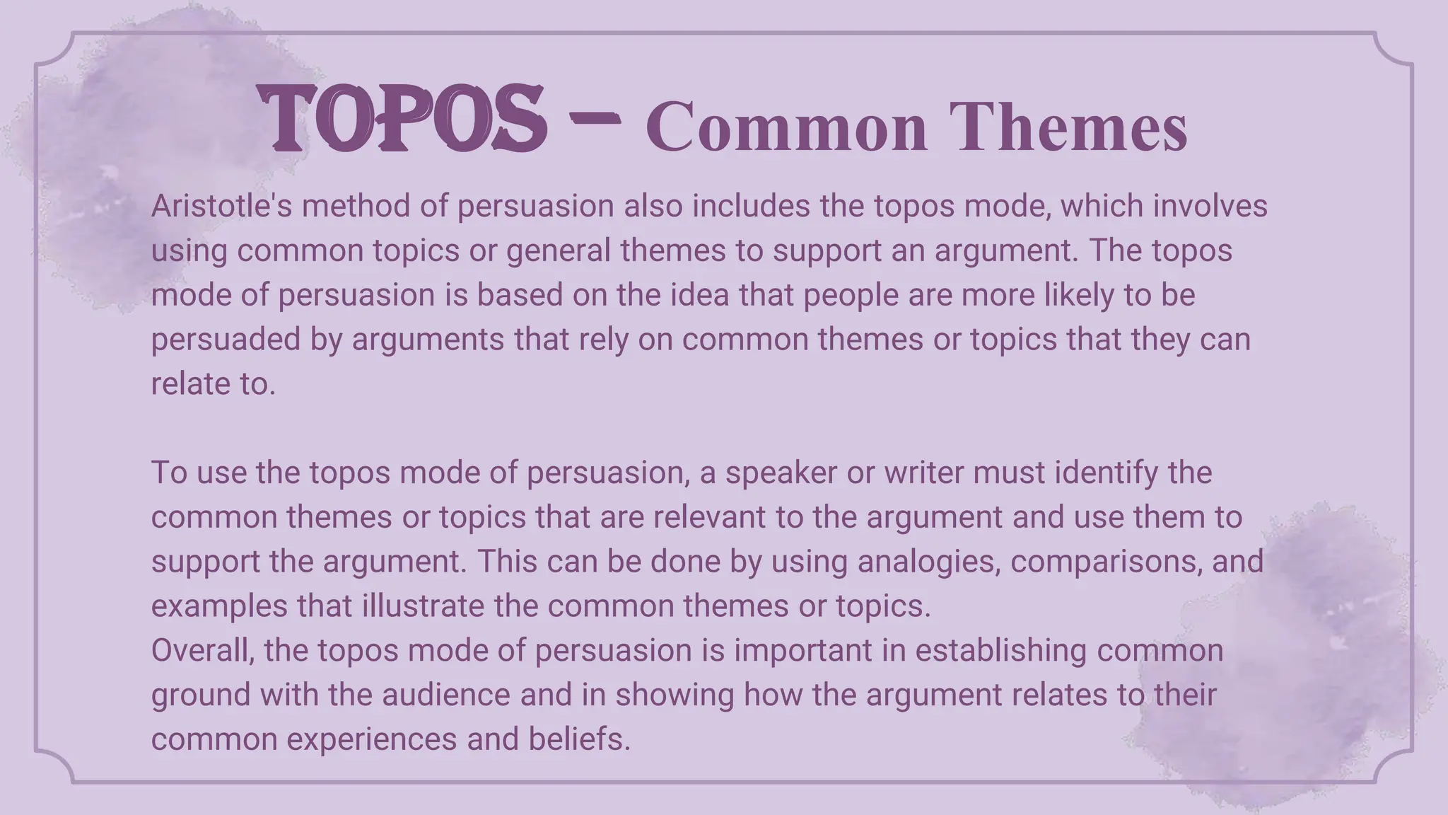 Aristotle's method of persuasion | PPTX