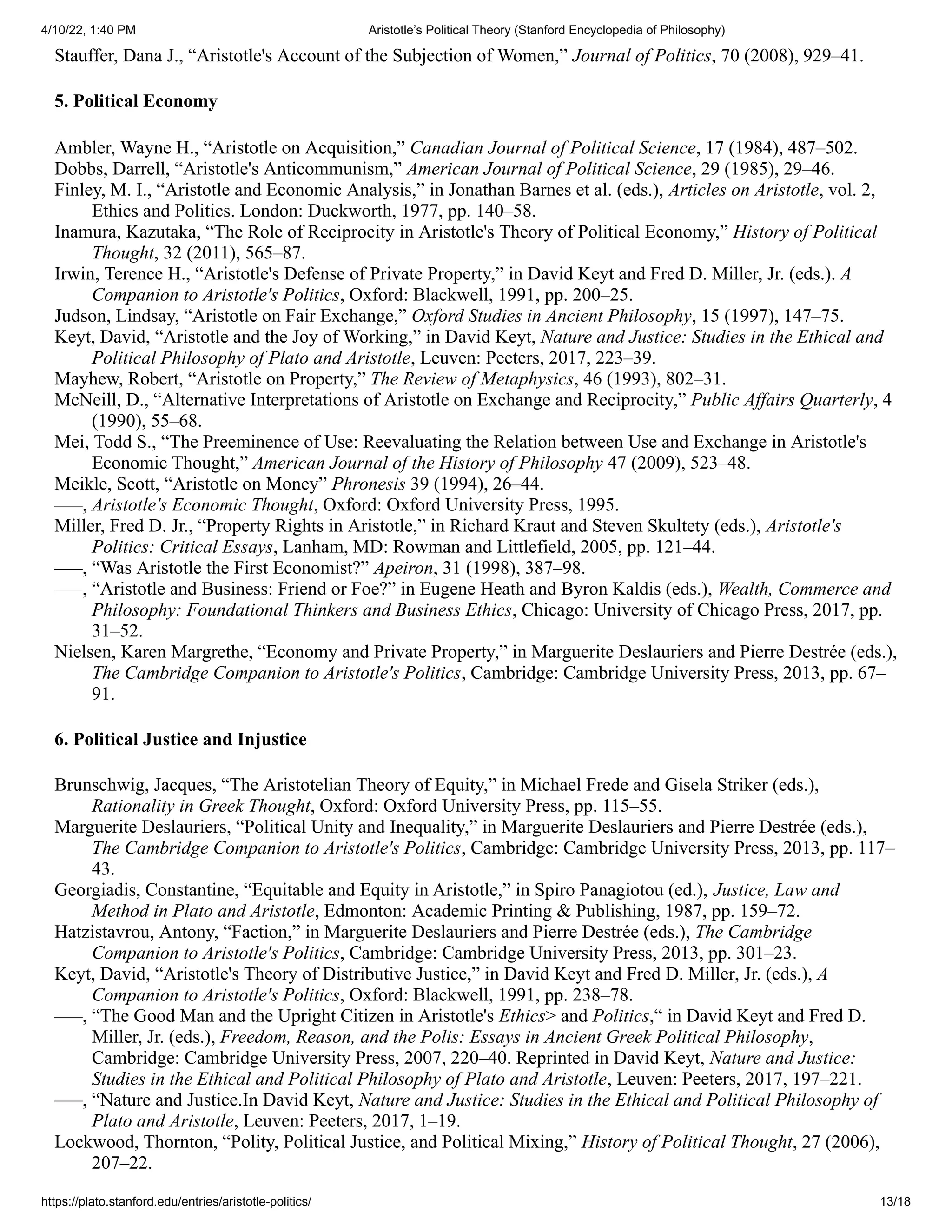 Aristotle’s Political Theory (Stanford Encyclopedia of Philosophy).pdf