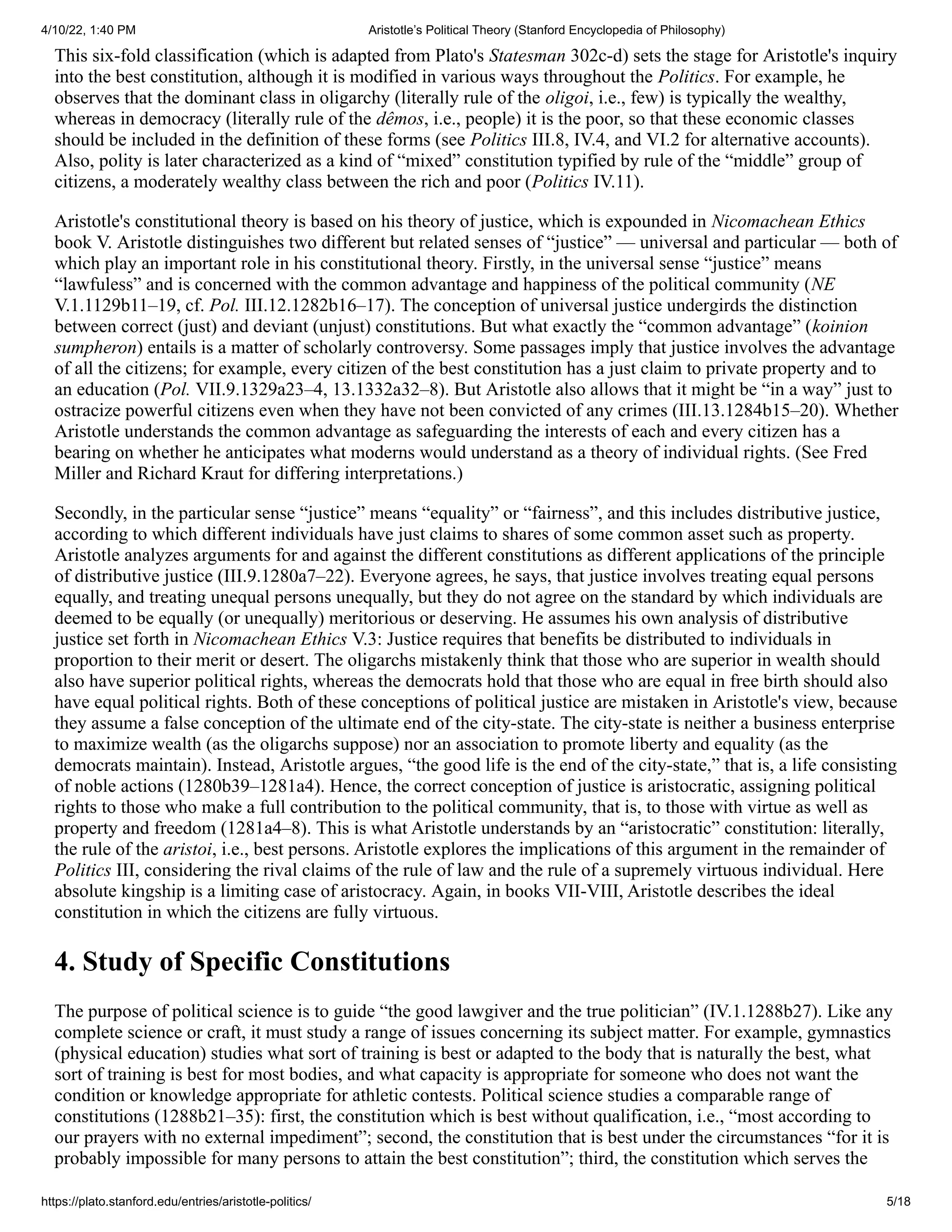 Aristotle’s Political Theory (Stanford Encyclopedia of Philosophy).pdf
