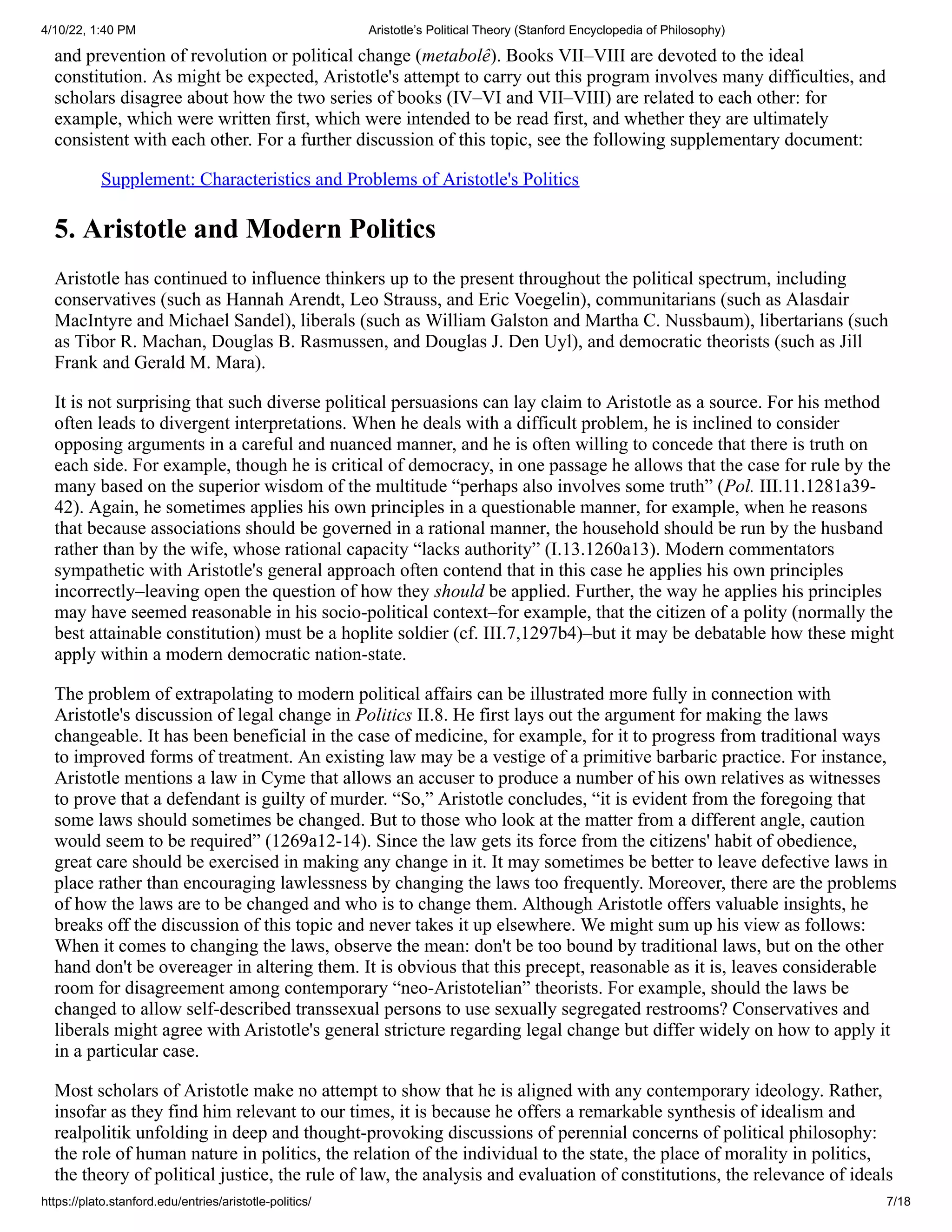 Aristotle’s Political Theory (Stanford Encyclopedia of Philosophy).pdf