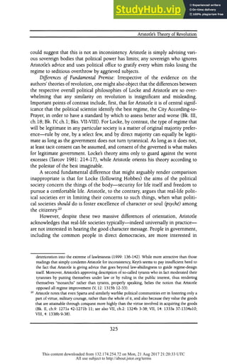 Aristotle S Theory Of Revolution Looking At The Lockean Side | PDF