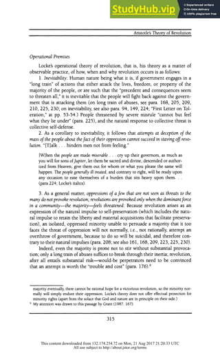 Aristotle S Theory Of Revolution Looking At The Lockean Side | PDF