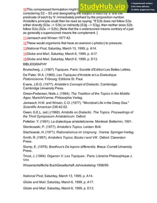 Aristotle S Topics And Informal Reasoning | PDF