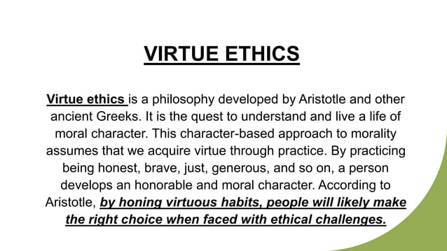 ARISTOTLE (VIRTUE ETHICS).pptx | Spirituality | Religion & Spirituality