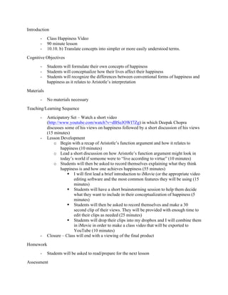 Aristotle YouTube Lesson Plan | PDF