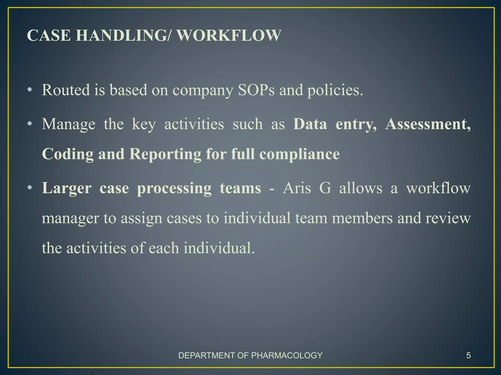 Aris G PHARMACOVIGILANCE AND VIGIFLOW | PPTX