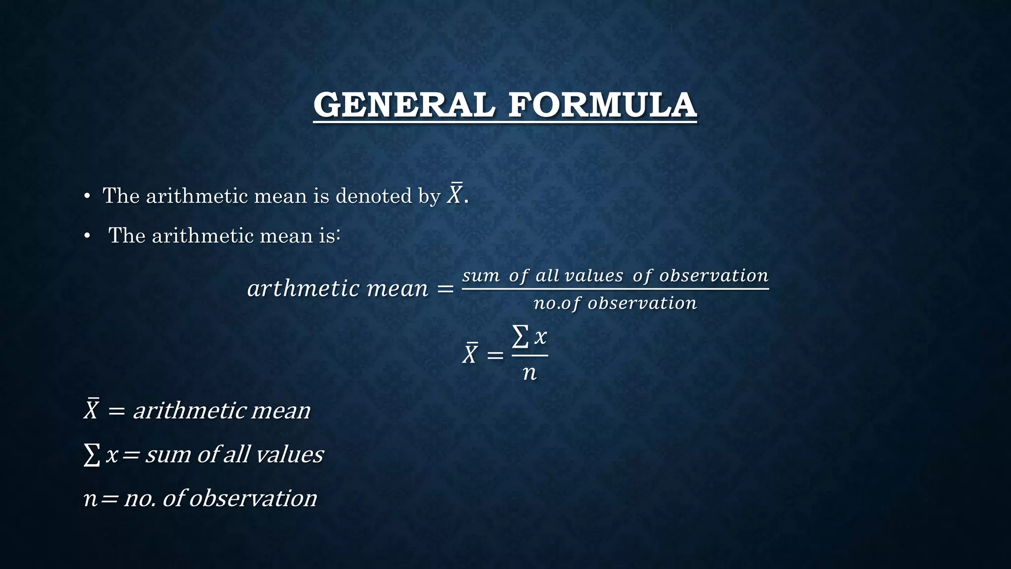 Arithematic mean | PPTX