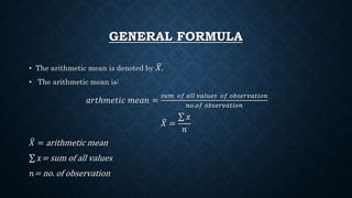 Arithematic mean | PPTX