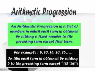 Arithmetic progression | PPT