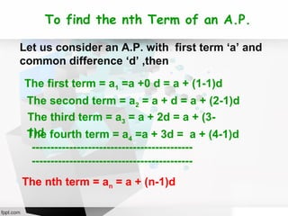 Arithmetic progression | PPT