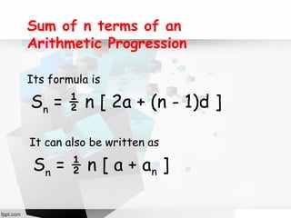 Arithmetic progression | PPT