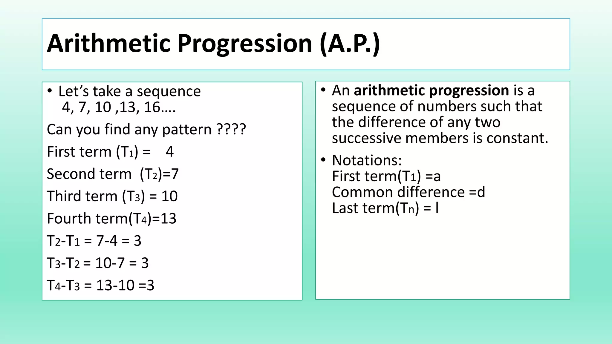 Arithmetic progression | PPT