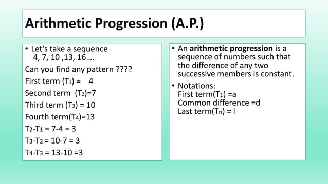 Arithmetic progression | PPT