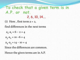 Arithmatic progression for Class 10 by G R Ahmed | PPTX