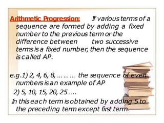 arithmatic progression.pptx | Homework and Study | Education