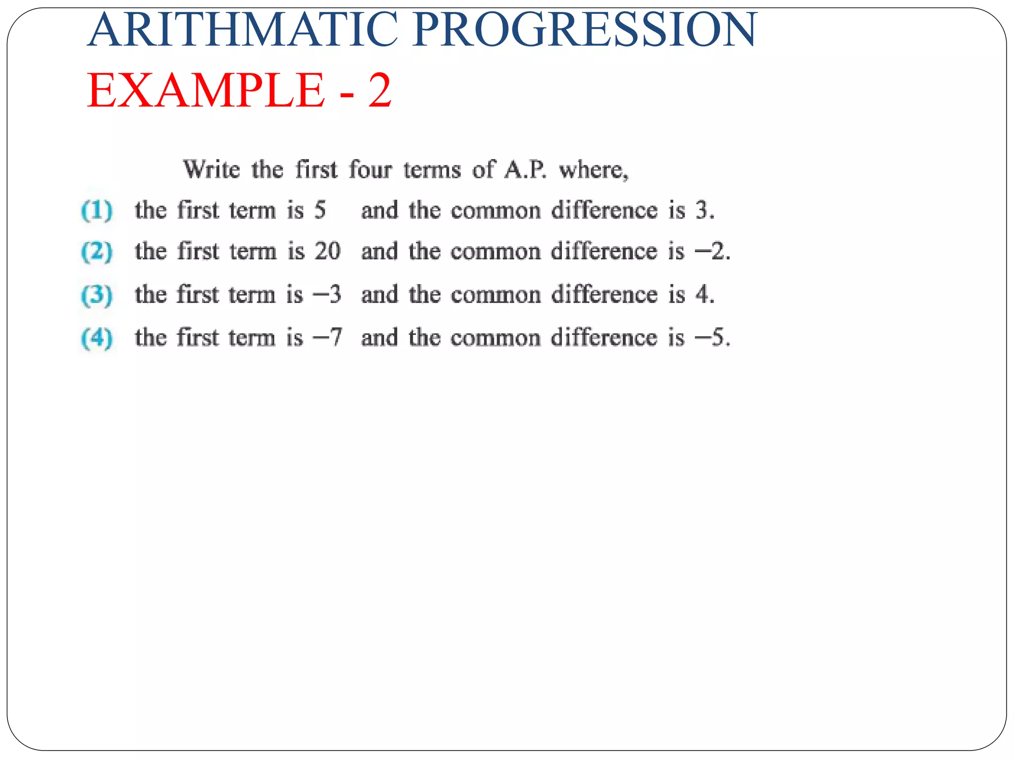ARITHMATIC PROGRESSIONS CLASS X MODULE 1 | PPT