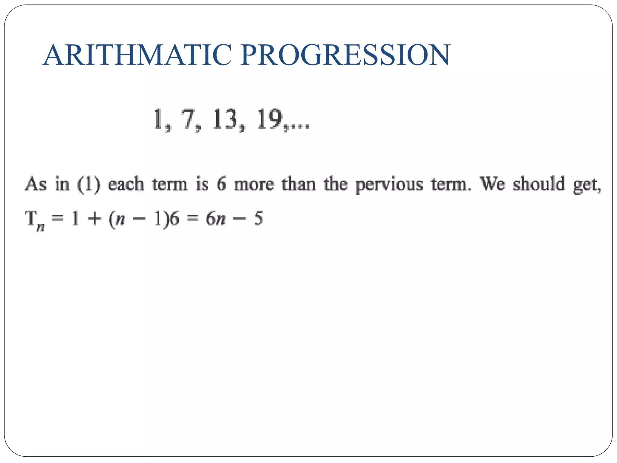 ARITHMATIC PROGRESSIONS CLASS X MODULE 1 | PPT